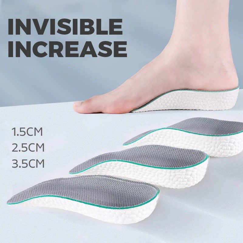 Height Increase Pad Taller Arch Support Invisible Half Shoe Insole Men ...