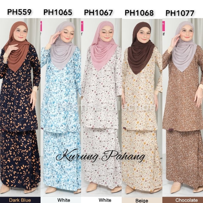 Kurung Pahang Cotton PH 559-1077 Kain Susun Tepi Kurung Tradisional ...