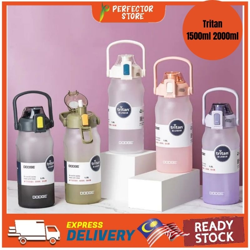 Dodge 1500ml / 2000ml Leakproof BPA Free Tritan Water Bottle with Thick Handle | Shopee Singapore