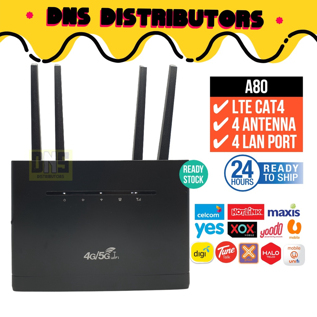 Modified Unlimited 4G LTE Modem A80 MOD Router WiFi Data 4 Antenna Like ...