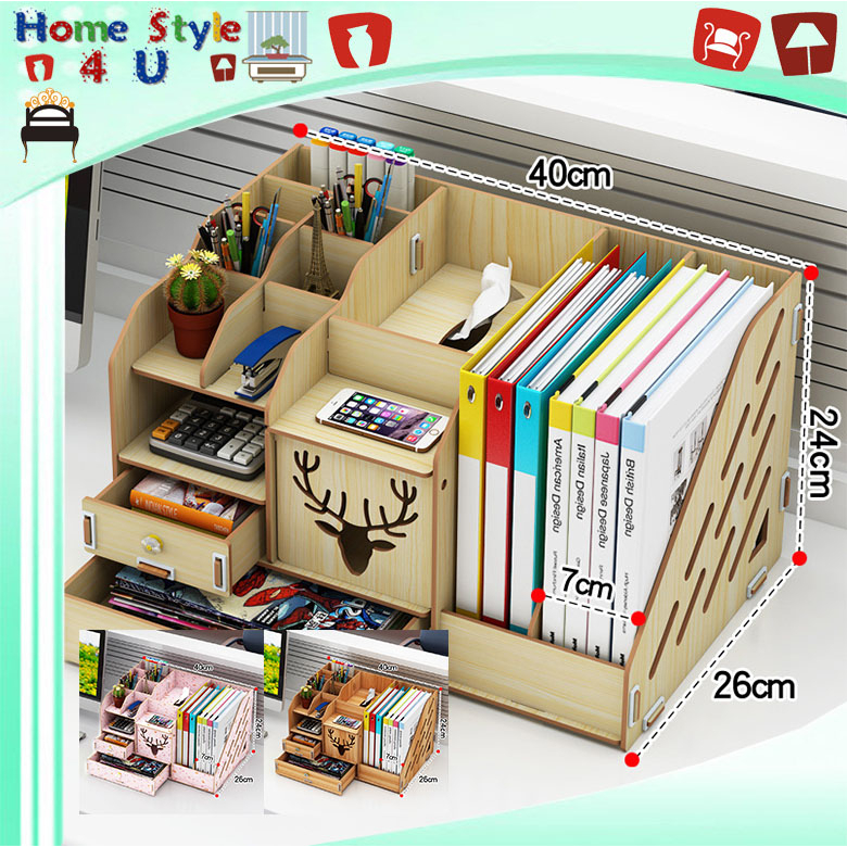 HOME Office Desk Folder Storage Box Drawer Storage Cabinet Office Shelf ...