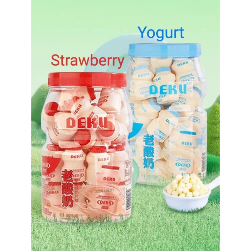 德酷老酸奶片味糖果30瓶/德酷老酸奶味糖果/Deku Old Yogurt Flavor Milk Bites Sugar Candy ...