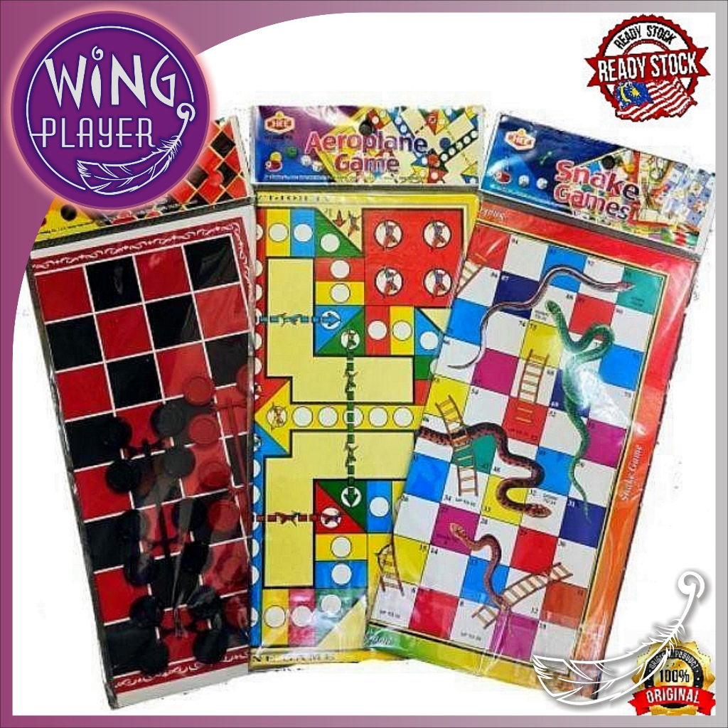 Traditional Mainan Papan Board Game Card Dam Draughts Chess Checker ...