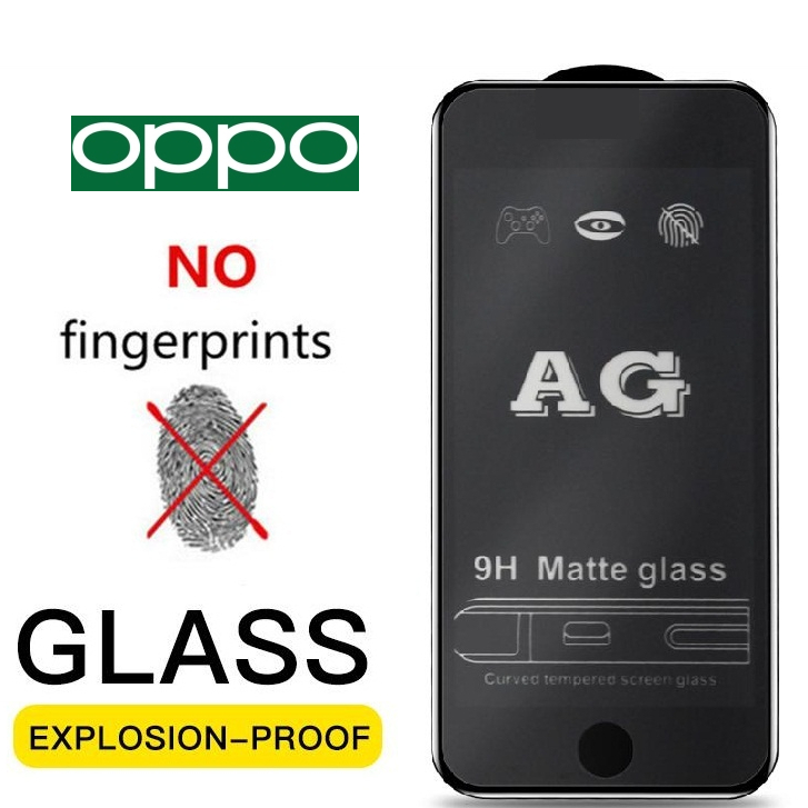 OPPO A12E A3S AG Matte Anti FingerPrint Tempered Glass Screen (Black ...