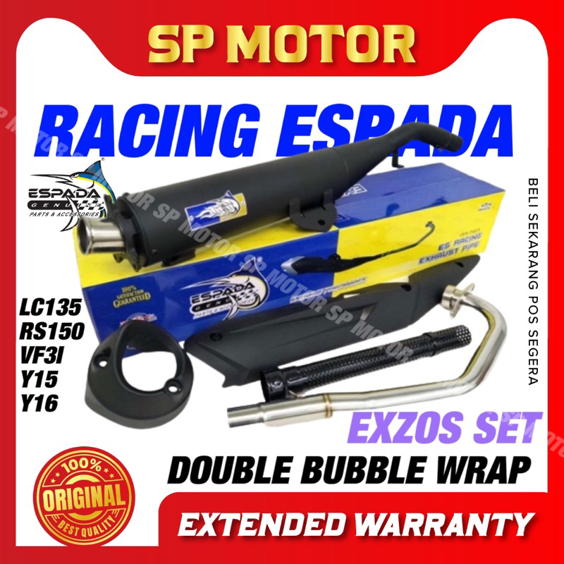Exhaust Espada Std Cutting Y15ZR/Y15/RS150/LC135/SRL115/SRL115FI EZXOS E4 E5 E6 E7 V5 ESPADA ...
