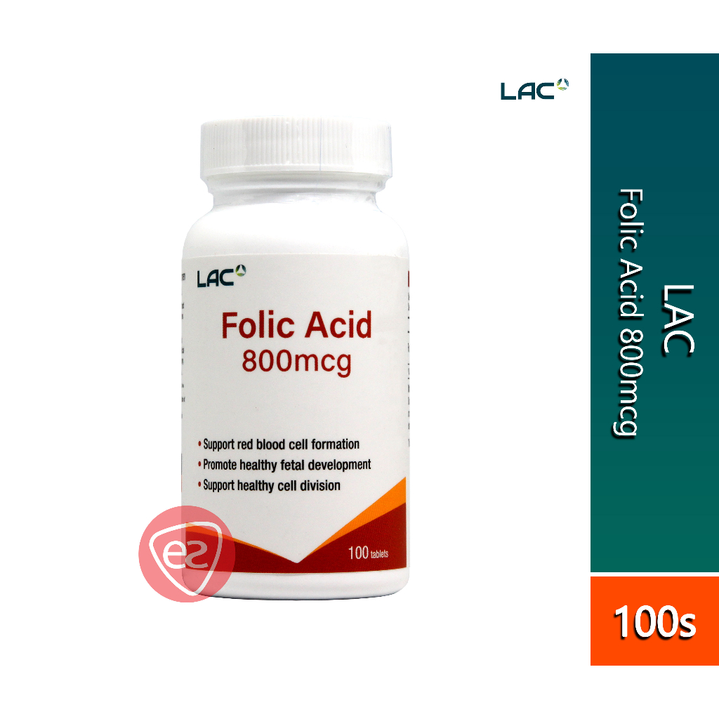 LAC Folic Acid 800mcg Tablet 100s (Was Known As GNC Folic Acid 800mcg ...