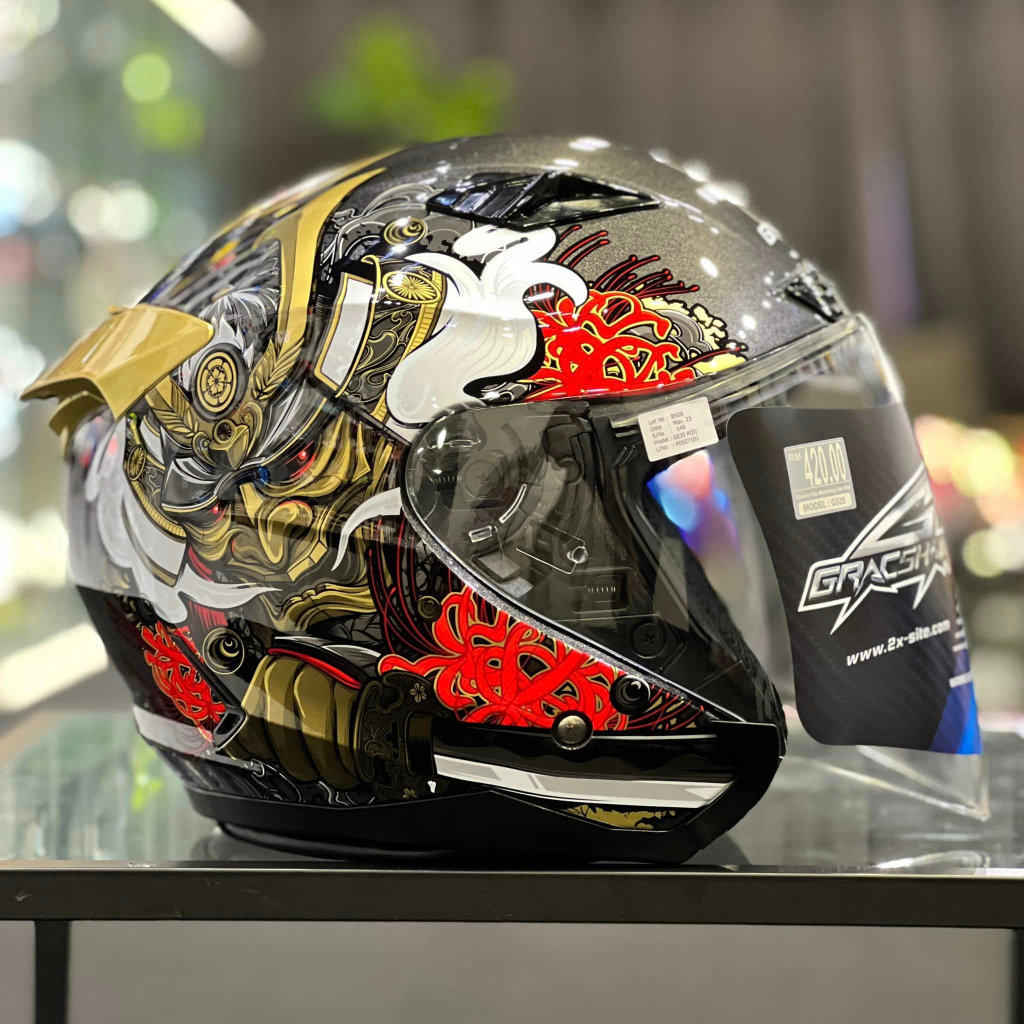 ️FREE BACKPACK ️ GRACSHAW Gennex Double Visor Helmet Japan Series - ODA ...