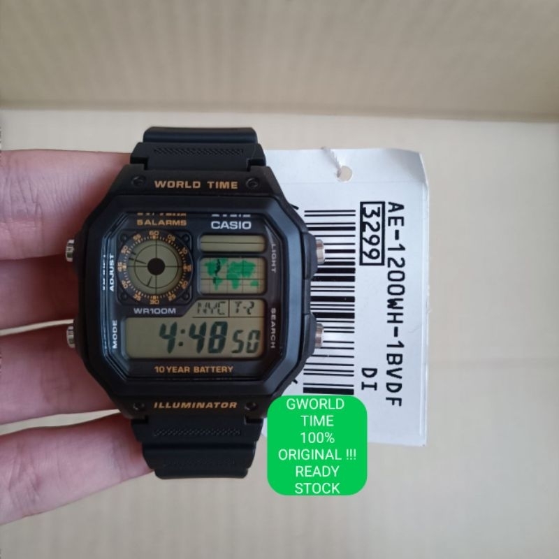 CASIO AE-1200WH-1B/AE-1200WH-1BVDF/AE-1200WH/AE1200WH | Shopee Singapore