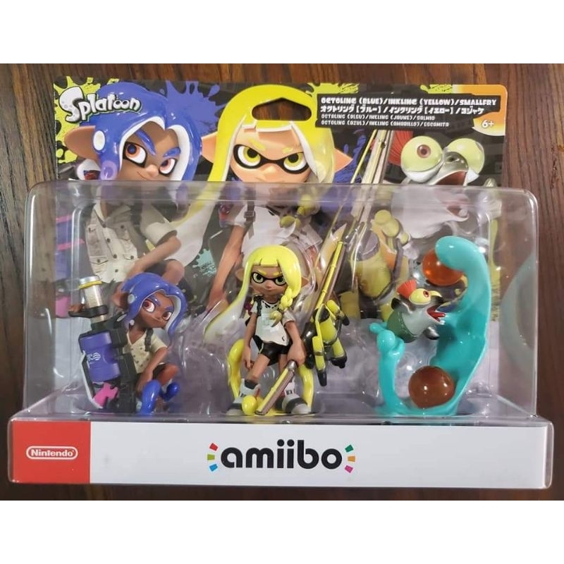 Nintendo Switch Splatoon 3 Triple Set Pack Amiibo (Inkling Yellow, Octoling Blue, Smallfry ...