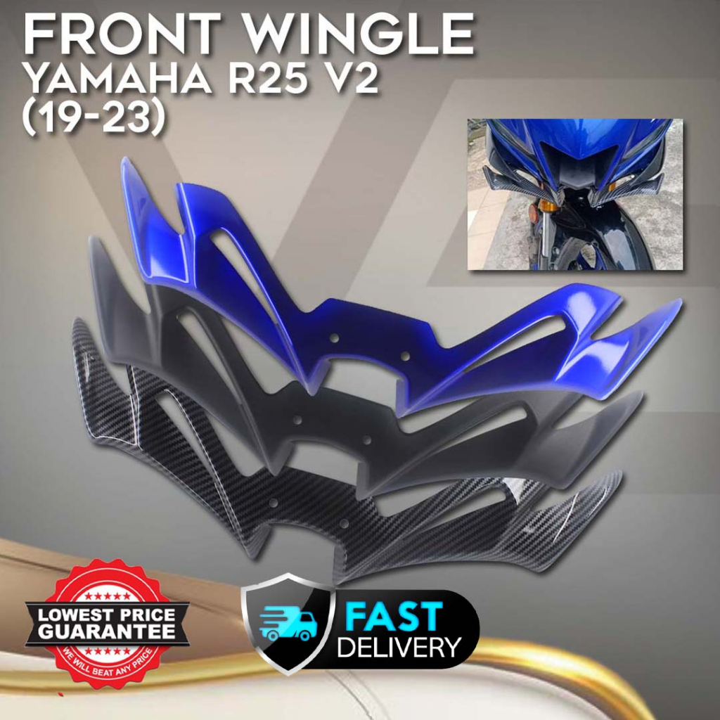 EMS Winglet For Yamaha R25 V2 Front Winglet Fairing Aerodynamic ABS ...