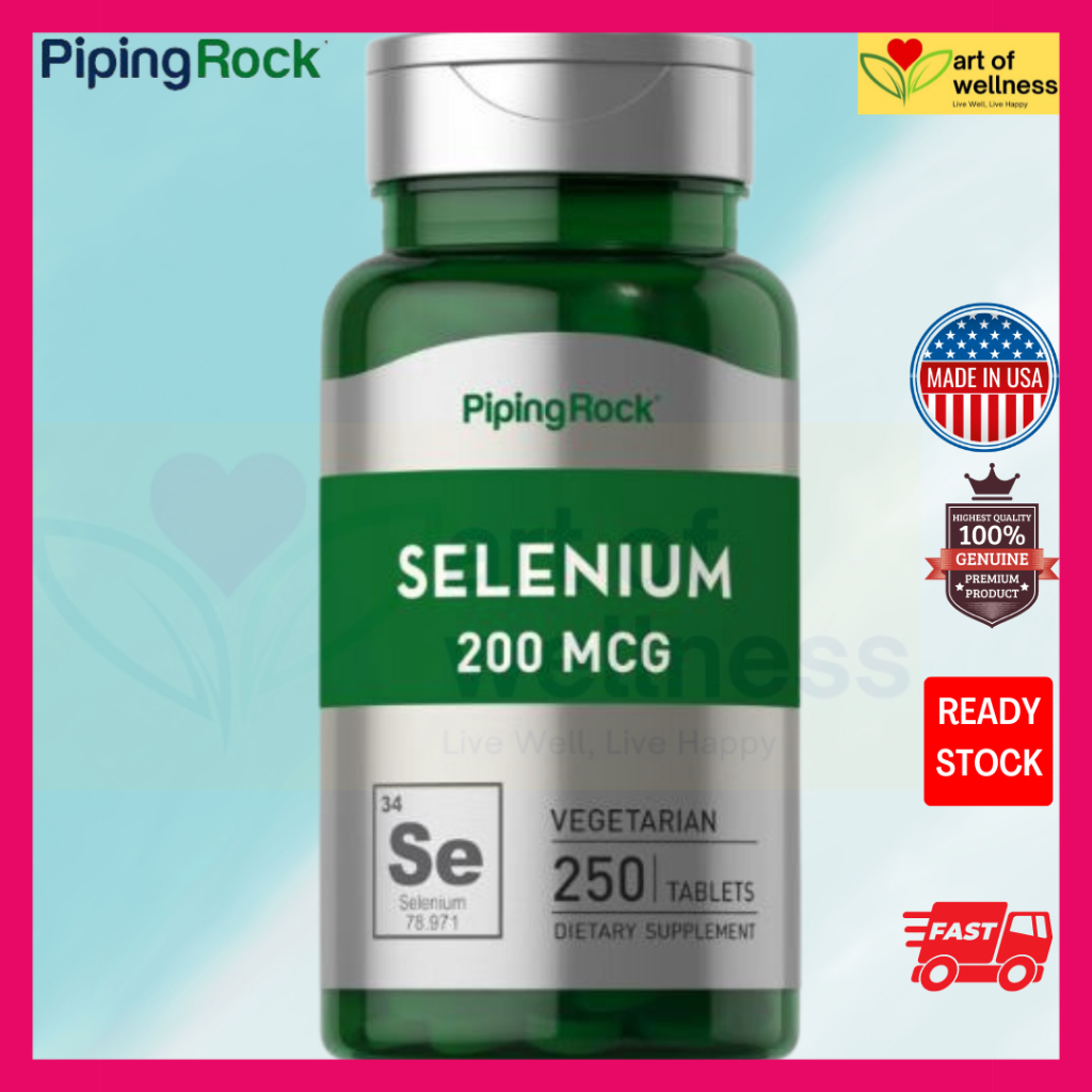 Piping Rock SELENIUM , 200 mcg, 250 Tablets (Essential Mineral ...