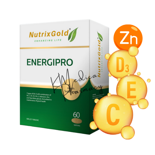 NutrixGold ENERGIPRO (60 tablets) containing 7 Types of Vitamin B ...
