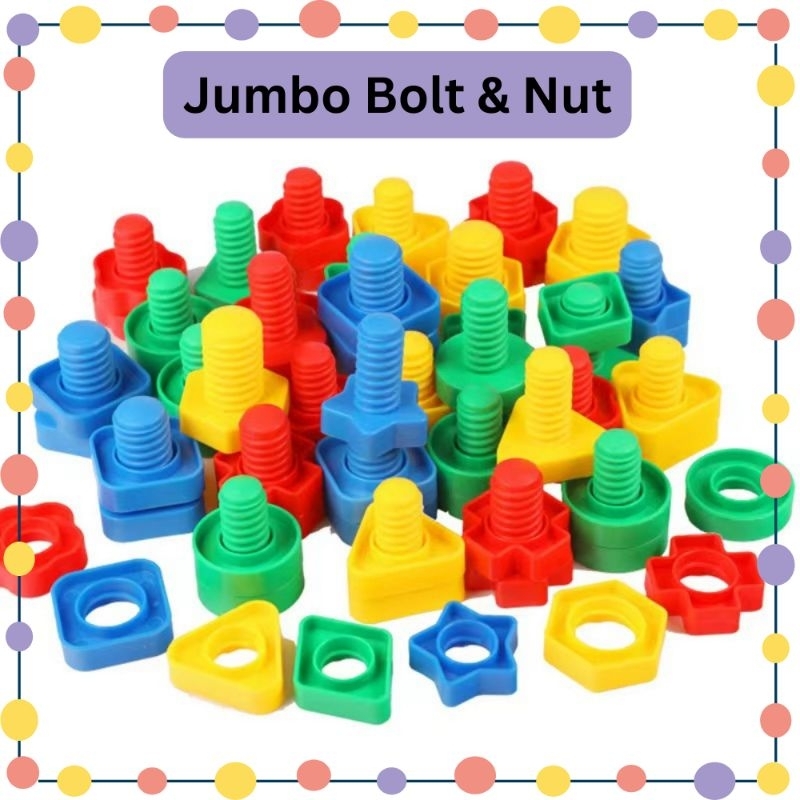 Jumbo Bolt and Nut with plate Screw Matching Toys Building Block for ...