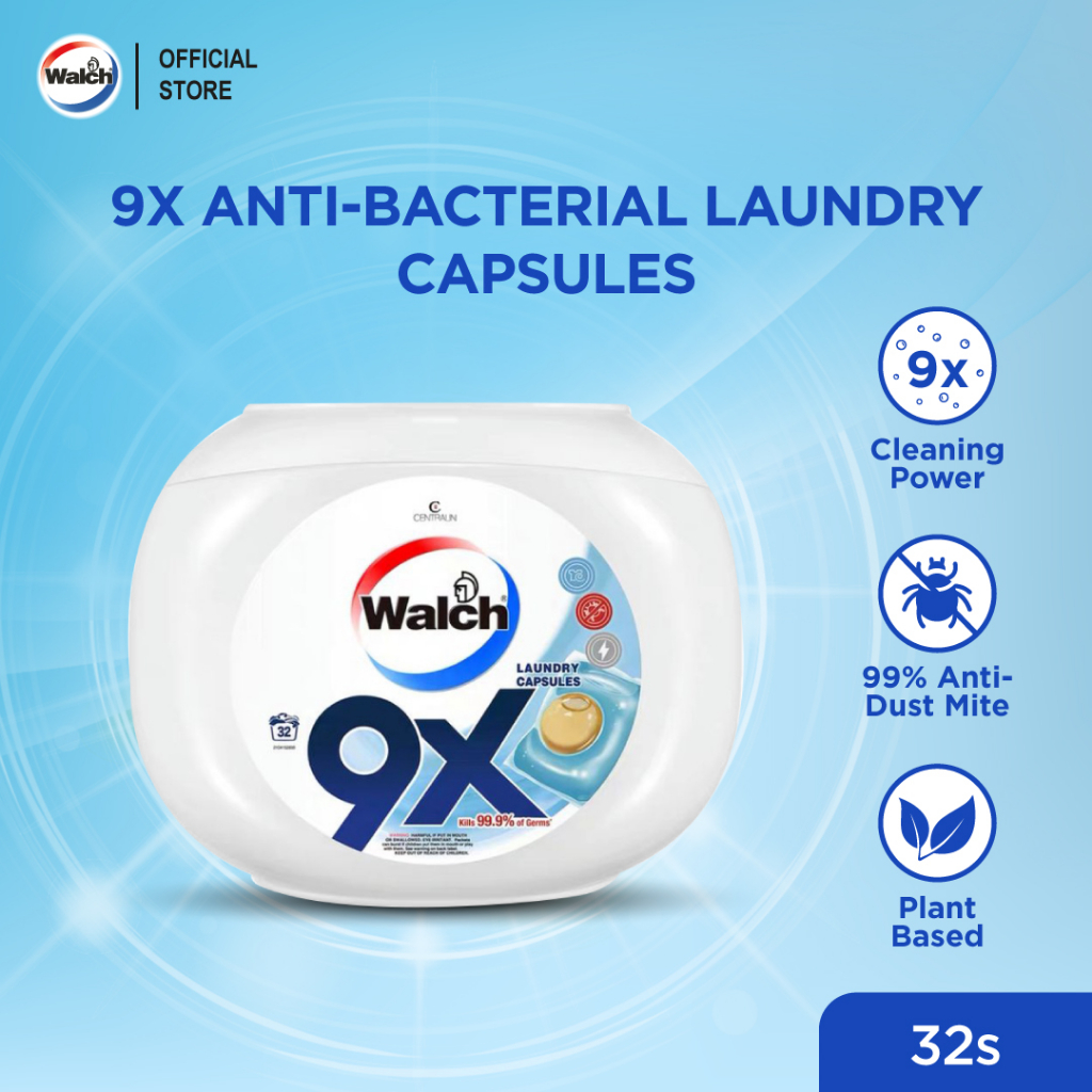 Walch 9X Antibacterial Laundry Capsules (12g x 32 Pcs) | Shopee Singapore