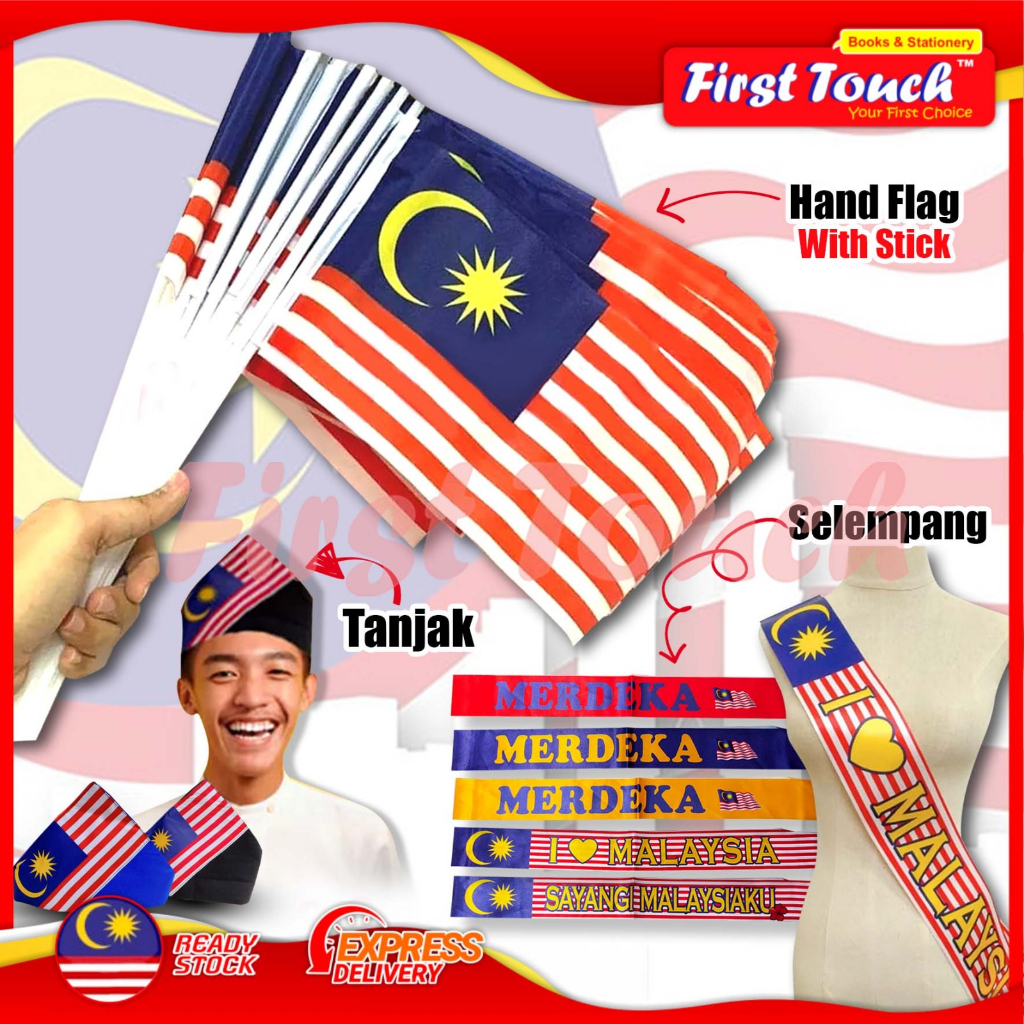 Hand Flag Merdeka Tanjak Sling Hand Flag 3"x6"/6"x12" Jalan Gemilang ...