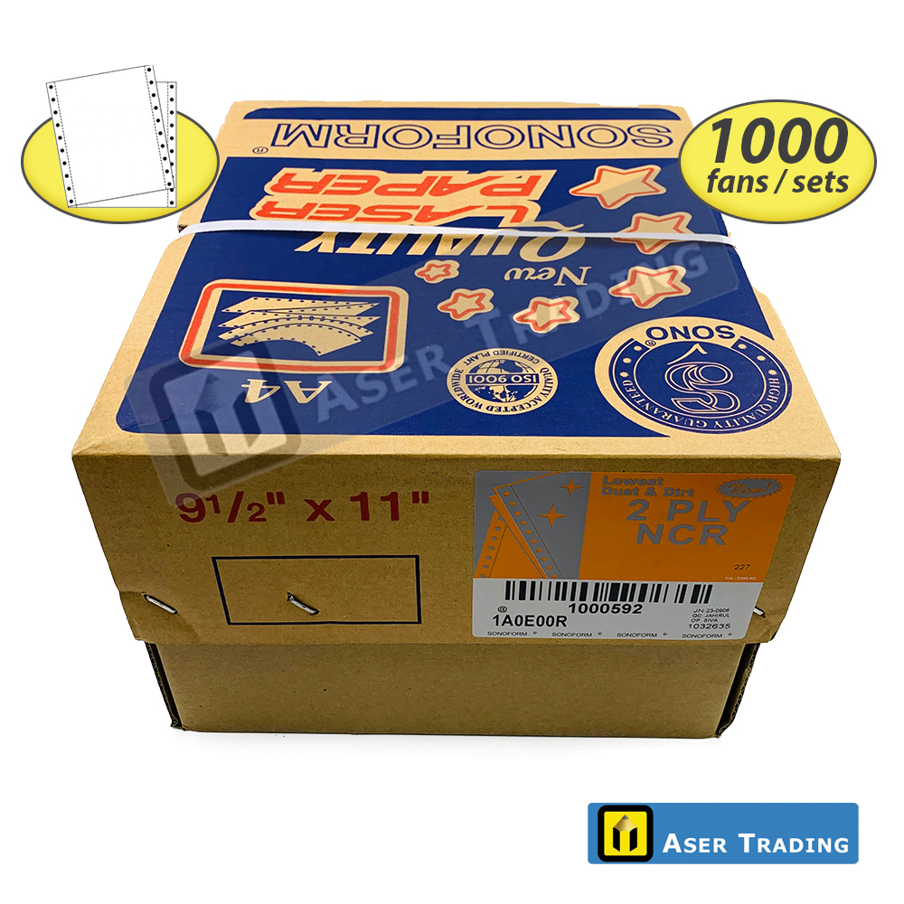 SONOFORM COMPUTER FORM - 2 PLY NCR (1000FANS) | Shopee Singapore