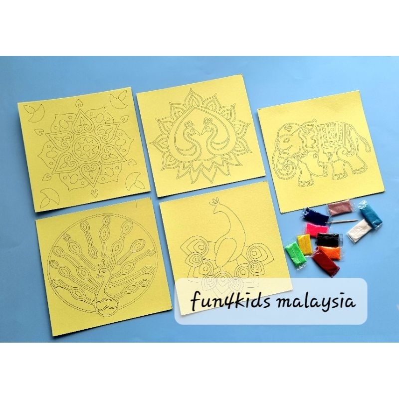 DIY Deepavali Sand Art Kolam Rangoli Designs Limited Edition | Shopee ...