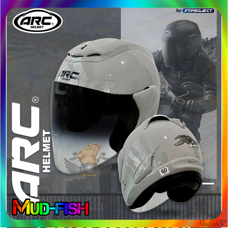 TOPI KELEDAR ARC RITZ HELMET SPECIAL EDITION (PASTEL GREY) | Shopee ...
