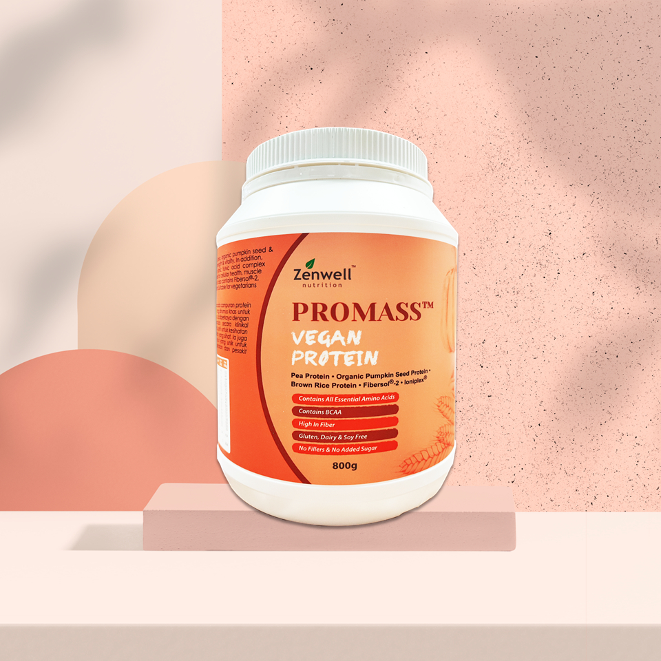 Zenwell Nutrition Promass Vegan Protein Vanilla Flavor (800g) | Shopee ...