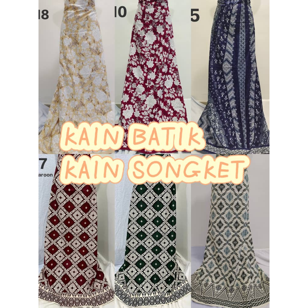 KAIN BATIK/ KAIN SONGKET LIMITED STOK/PREMIUM KUALITI STOK | Shopee ...