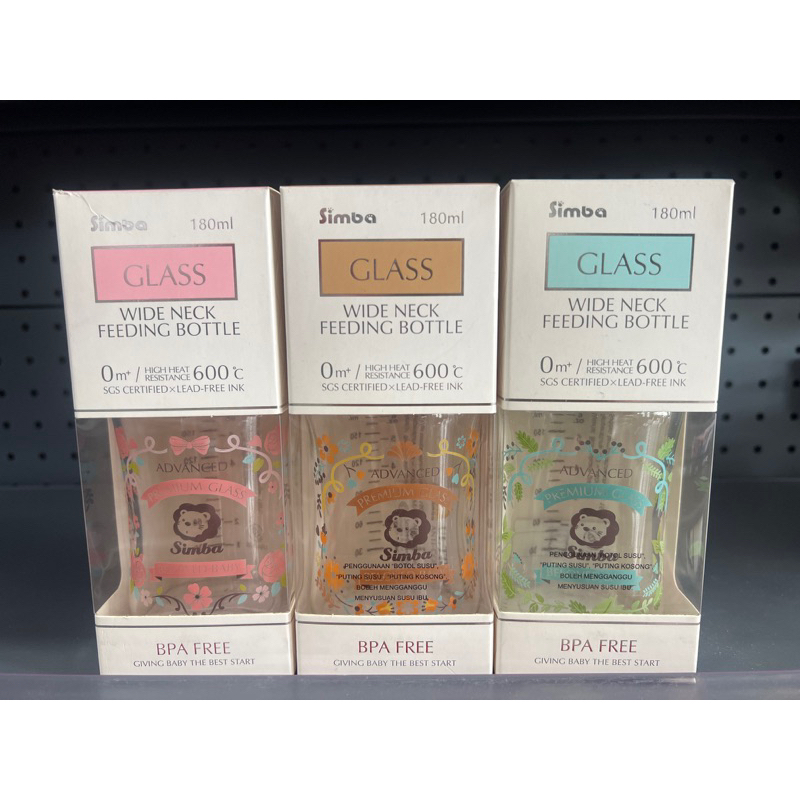 OFFER !!️ Simba Glass Wide Neck Feeding Bottle 180ML/270ML | Shopee Singapore