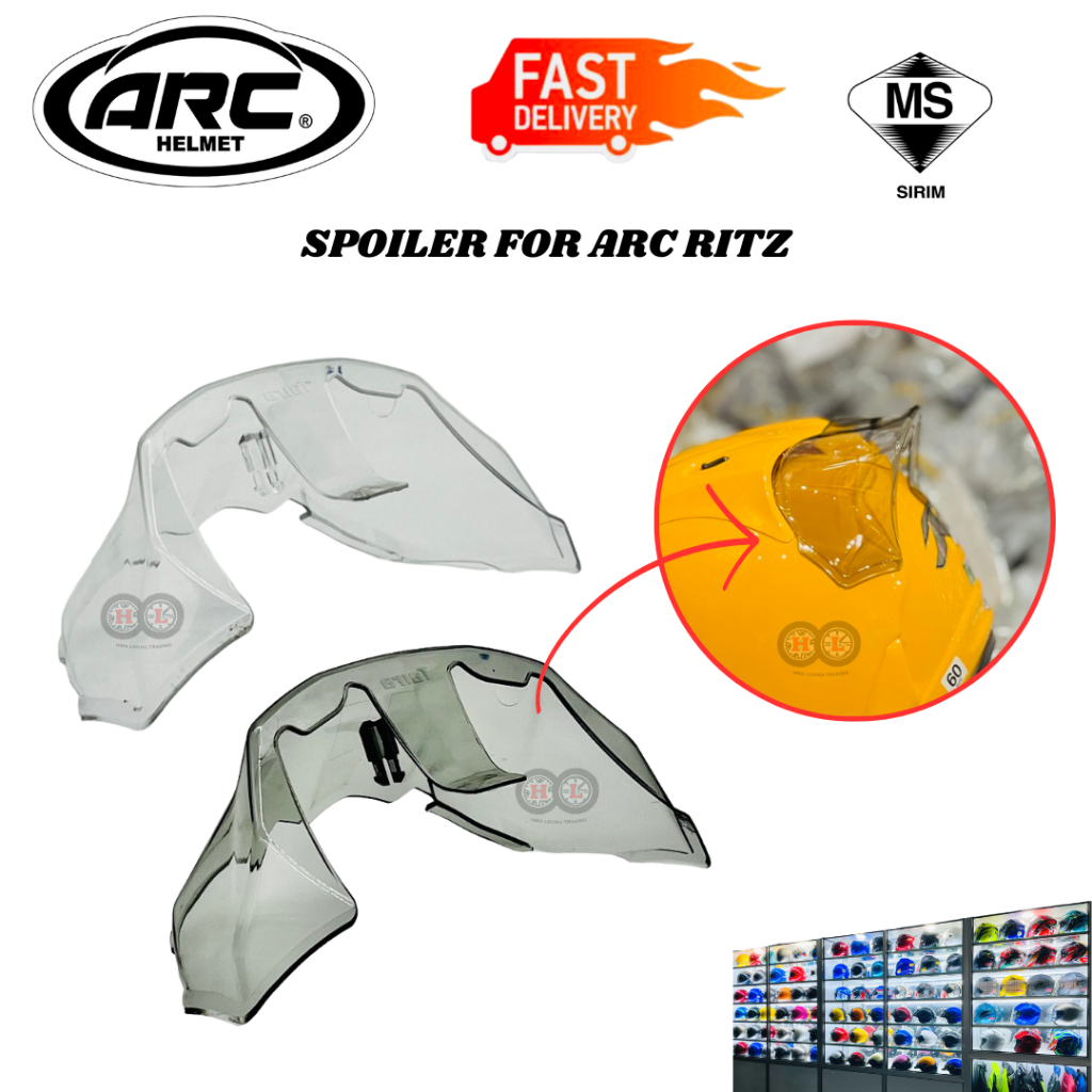 SPOILER ARC RITZ ( CLEAR / SMOKE ) - Tanduk Helmet ARC RITZ ( Clear ...