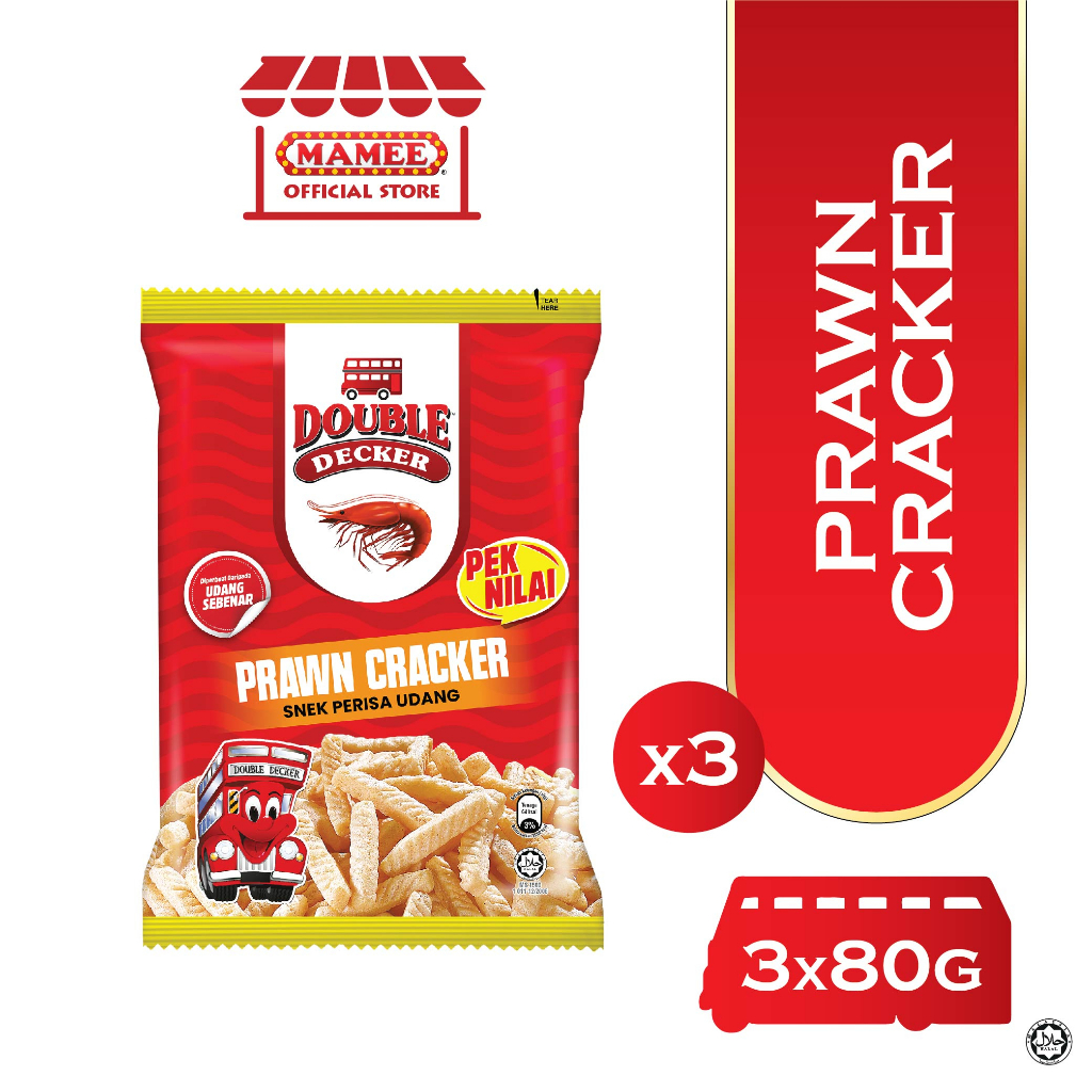Double Decker Prawn Cracker (3 Packs x 80g) | Shopee Singapore