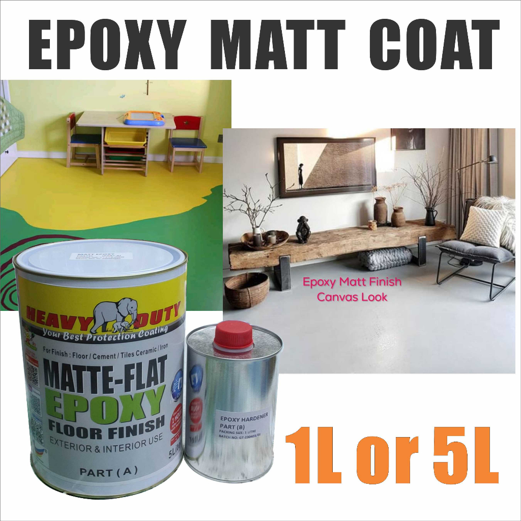 ( MATTE EPOXY ) 1L MATT EPOXY FLOOR PAINT [HEAVY DUTY] PROTECTIVE ...