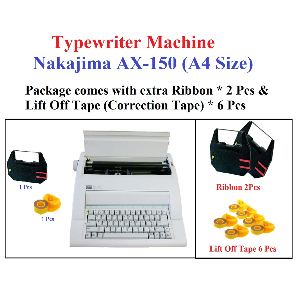 Nakajima Electronic Typewriter Model: AX-150 (A4 size) Package comes ...