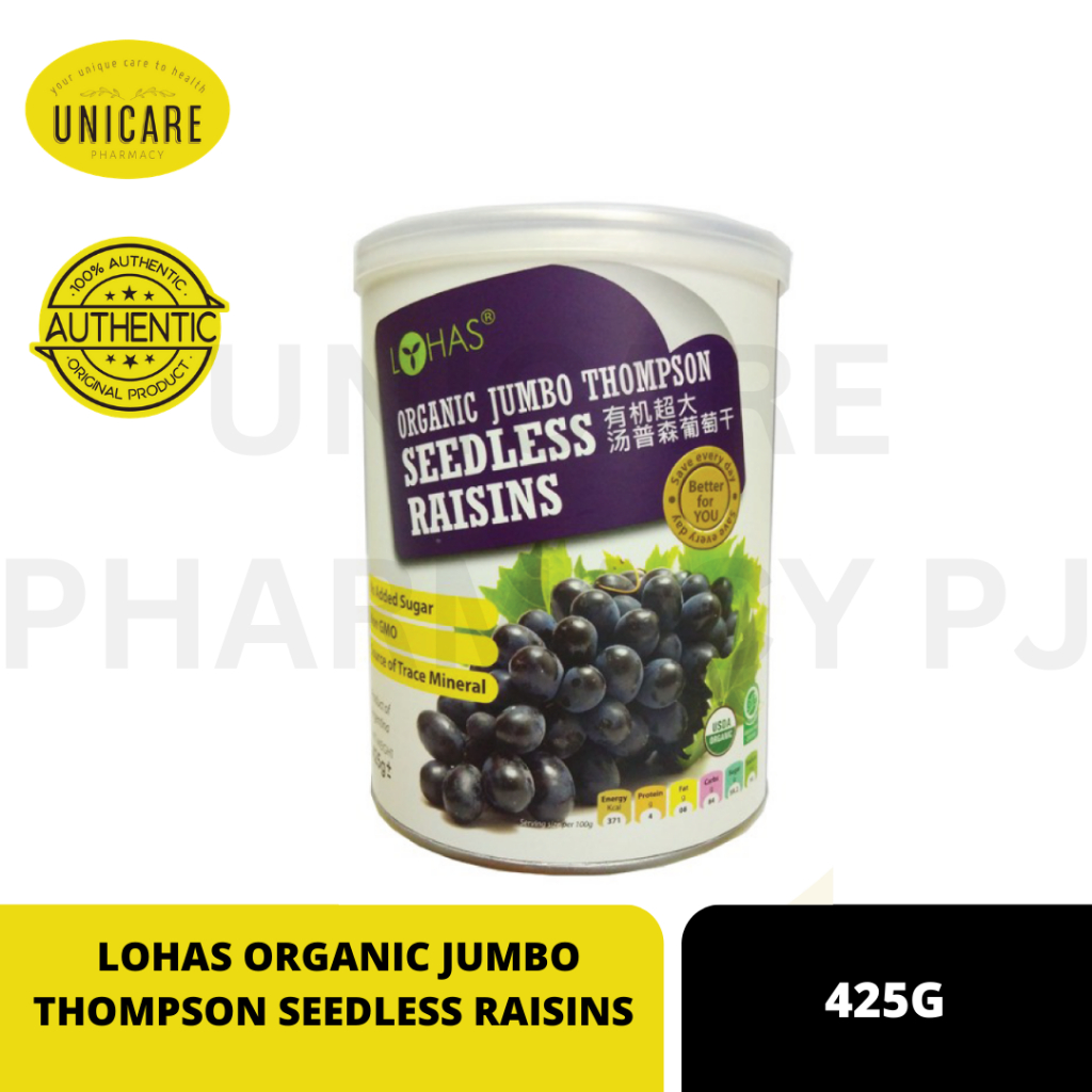 LOHAS ORGANIC JUMBO THOMPSON SEEDLESS RAISINS 425G | Shopee Singapore