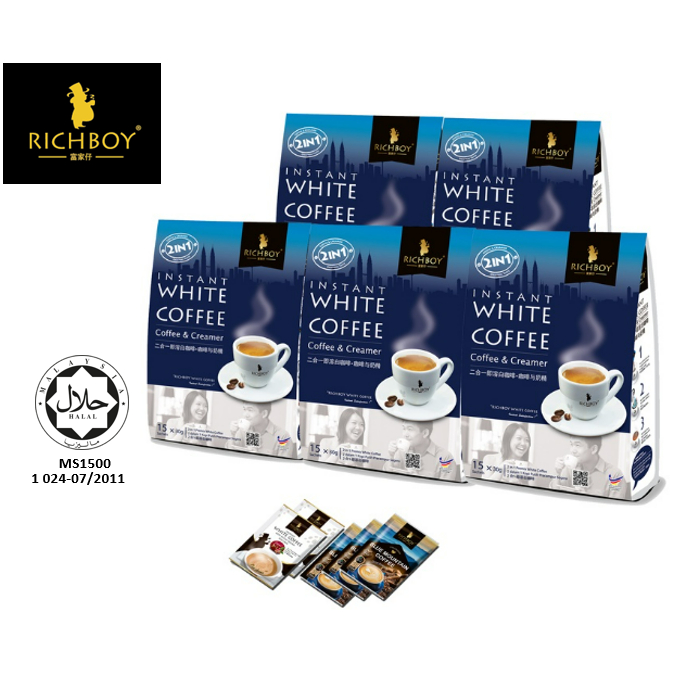 (S) [5 Packet Bundle] Richboy 2in1 Instant White Coffee Free 5 Sachet ...