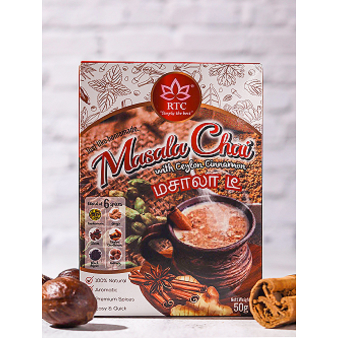 RTC MASALA CHAI / MASALA TEA POWDER / மசாலா டீ WITH CEYLON CINNAMON ( SPICE MIX ONLY ) PACKING ...