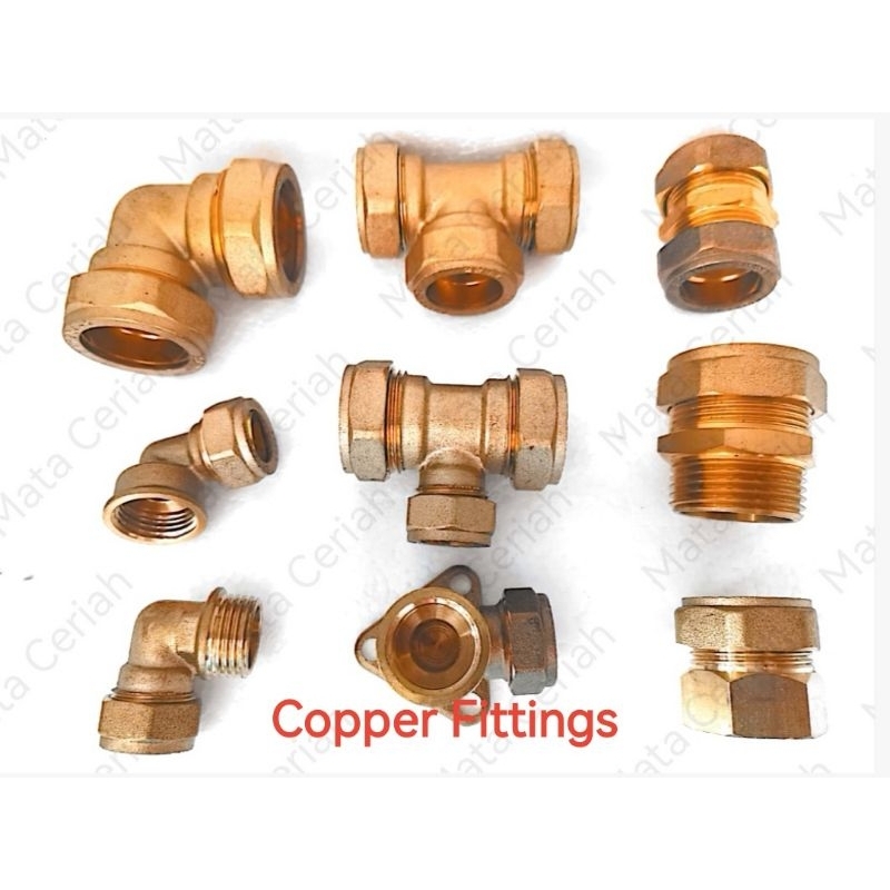 COPPER PIPE FITTINGS ELBOW SOCKET TEE 15mm / 22mm / 28mm ( Brass ...