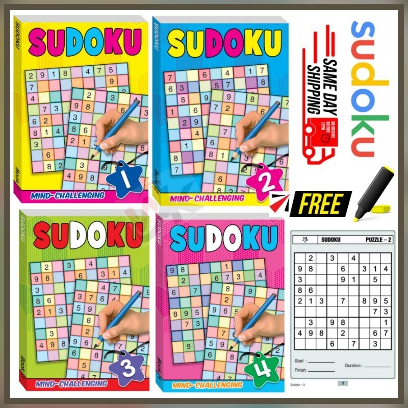 Sudoku Book | Mind Challenging Sudoku | Brain Boosting | Crossword ...