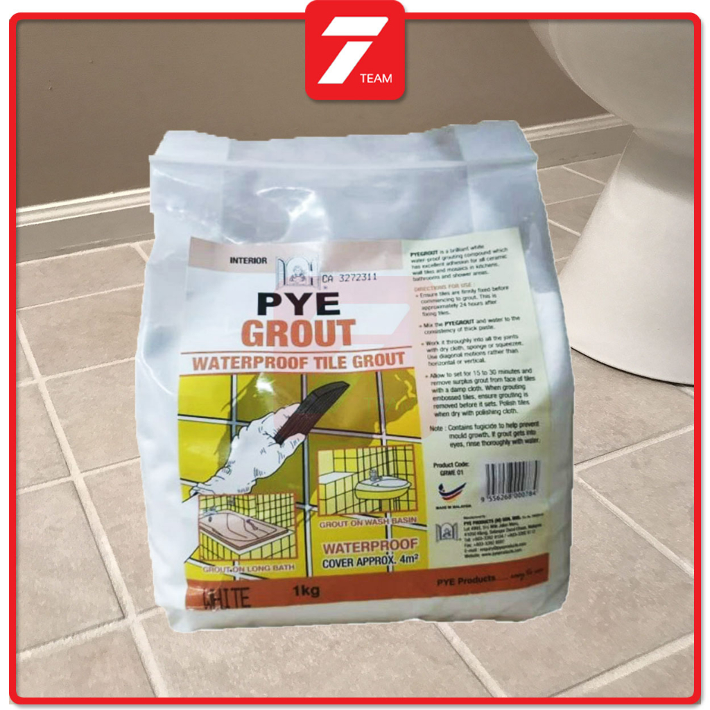 PYE Waterproof Tile Grout 1kg White / Grey | Shopee Singapore