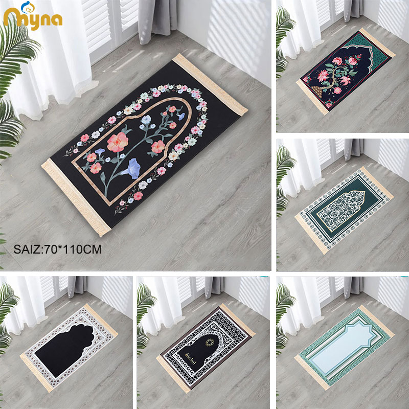 New Design Sejadah Soft Velvet Plain Prayer Mat Sajadah Lembut Moden ...