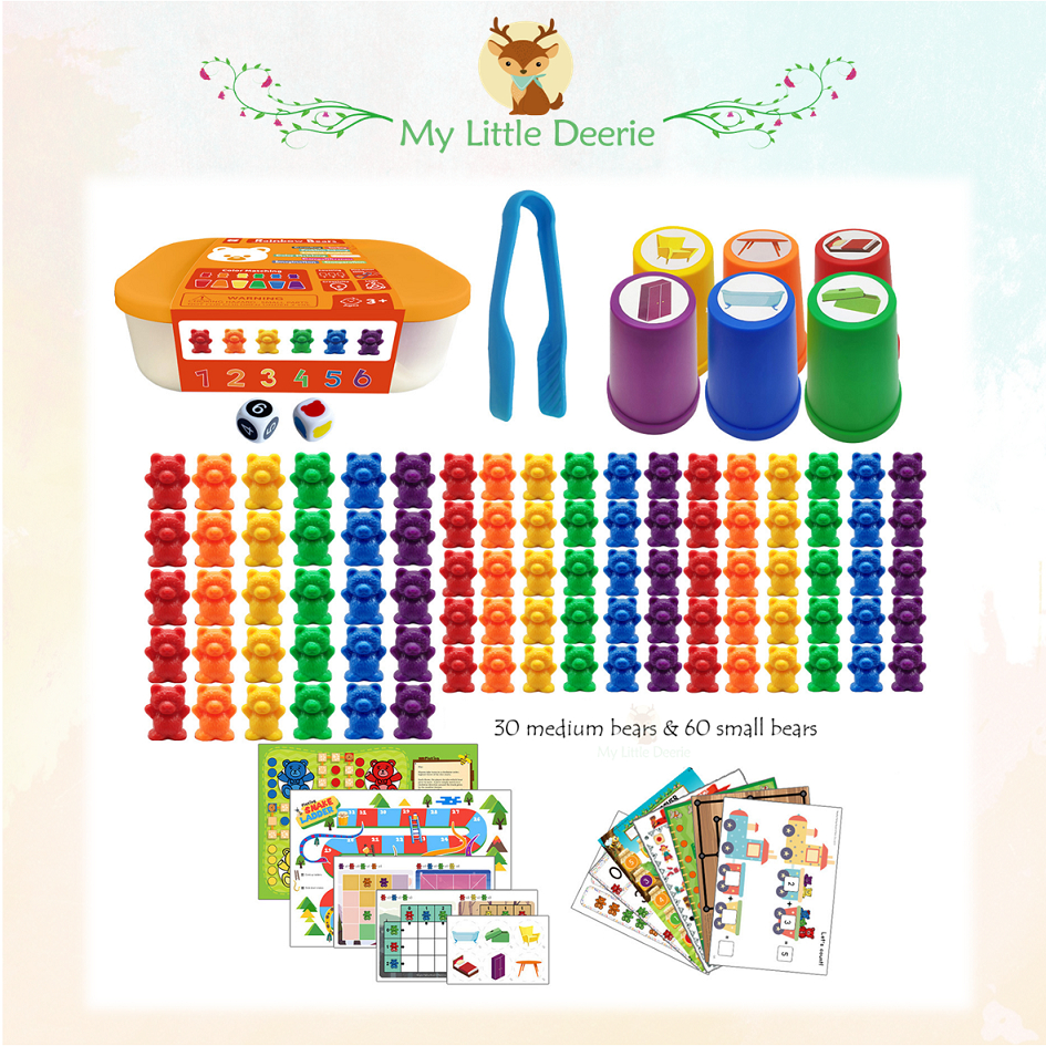 Rainbow Counting Bears Colour Counters Children Kids Fine Motor Colour ...