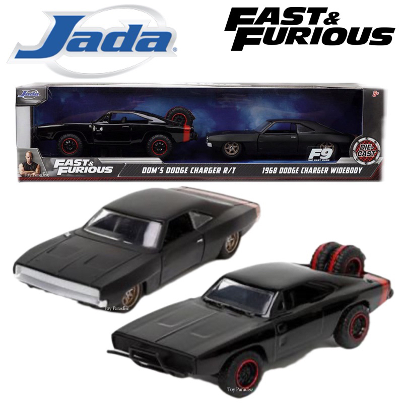 Jada Toys Metal Die cast Car Vehicle Fast & Furious Dom's Dodge Charger R/T & 1968 Dodge Charger ...