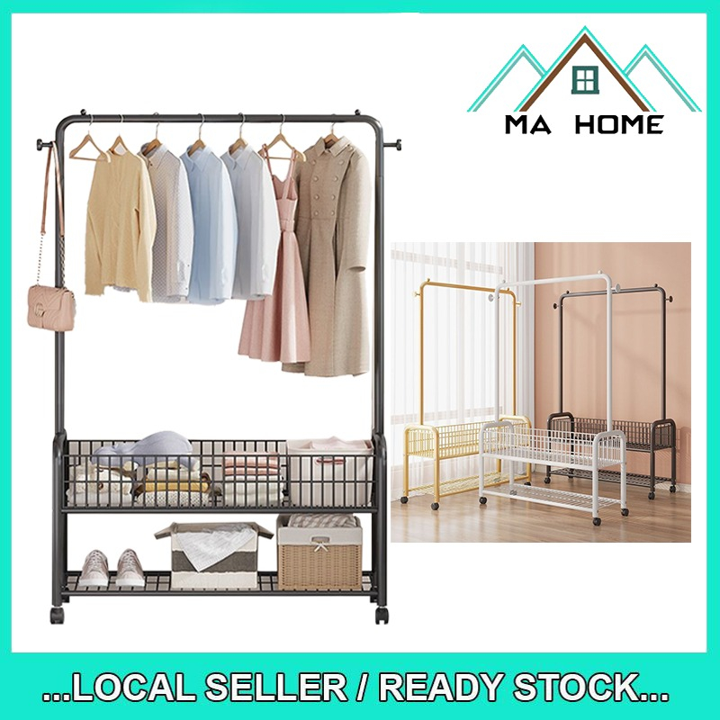 MA Home Multifunctional Clothes Organizer Coat Rack Simple Drying Rack ...