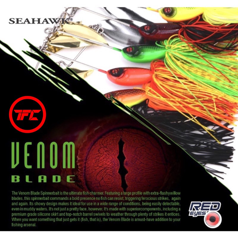 SEAHAWK Venom Blade Spinner Bait 11g / 37g SVB11 SVB37 Snakehead Haruan ...