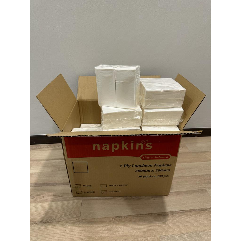 Luncheon Napkin Tissue Paper Plain White Virgin Pulp Thick 2ply Tisu ...
