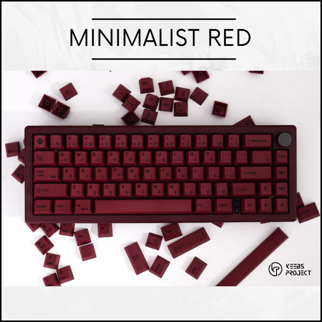 Minimalist red 140-key mechanical keyboard keycap PBT Dye sublimation cherry profile Japanese ...