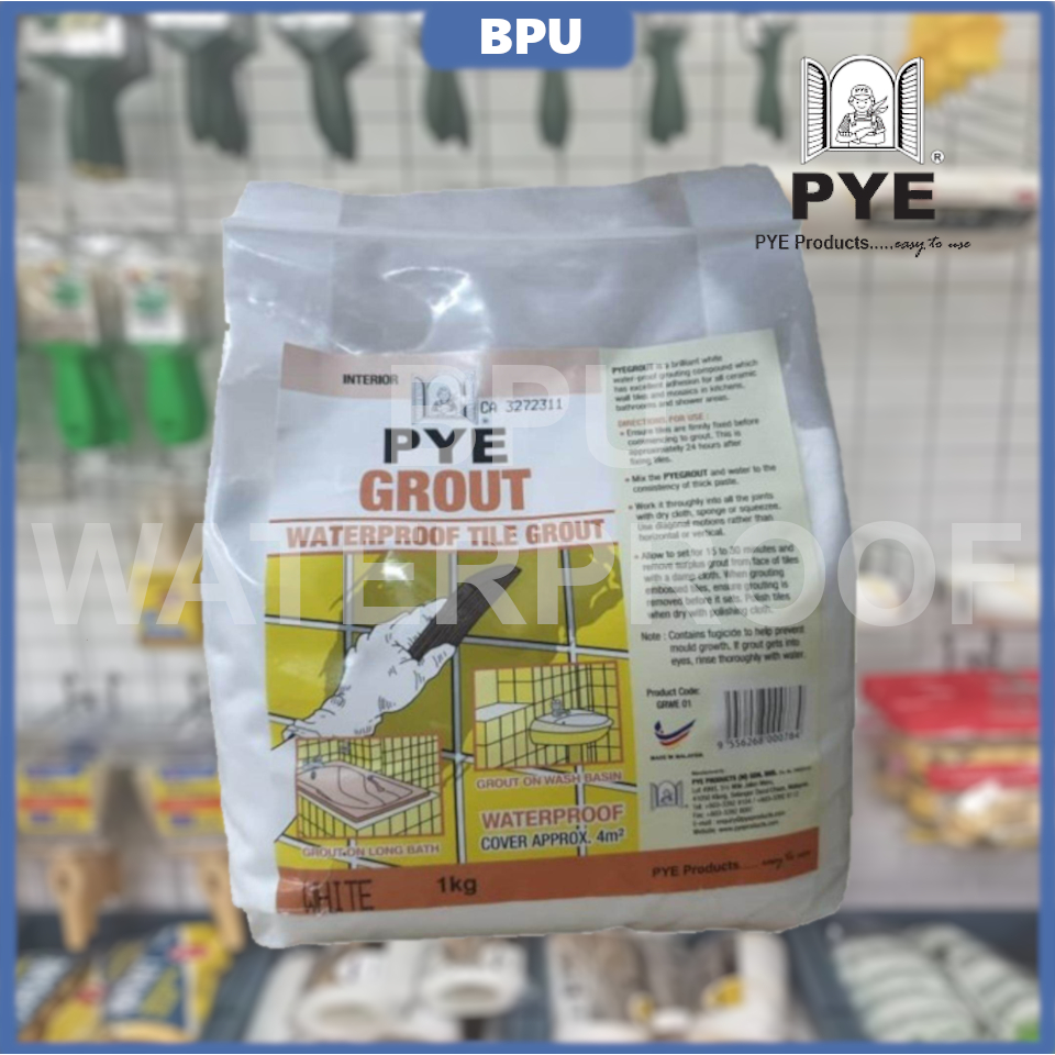 PYE Waterproof Tile Grout 1kg White / Grey Grout Filler Grout Sealant ...