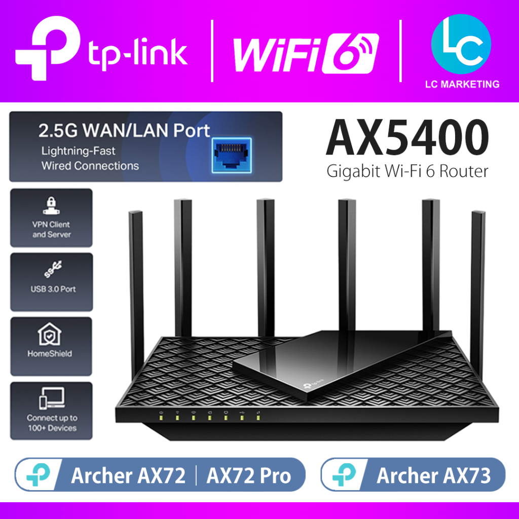 TP-Link Archer AX72 AX72 Pro AX73 AX5400 2.4Ghz+5Ghz Dual-Band Gigabit ...