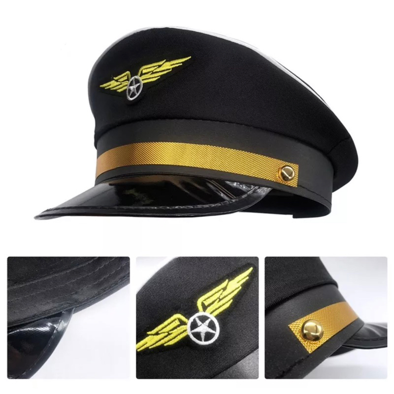 [KEDAI LOKAL ]TOPI PILOT CAPTAIN PEAKCAP Captain Cap Topi Kanak-kanak ...