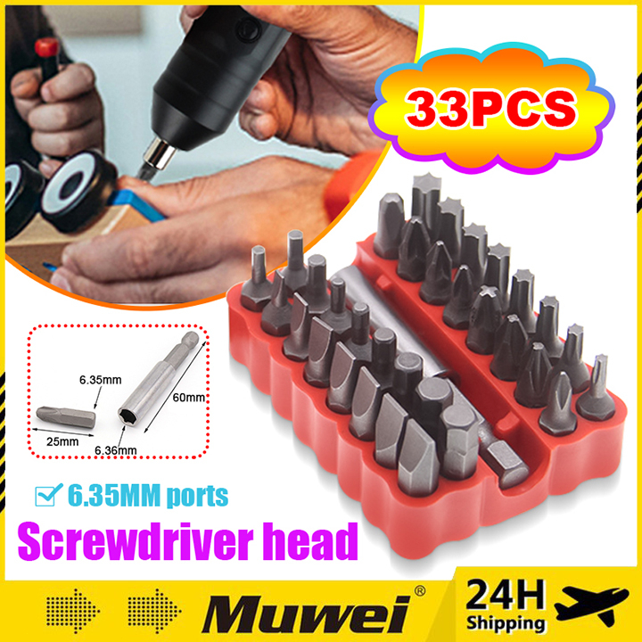33PCs Screwdriver Set Kit Screw Bolt Hexagonal Torx Cordless Drill Hand ...