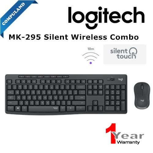 Logitech MK295 Wireless Mouse & Keyboard Combo, Silent, Full Size ...