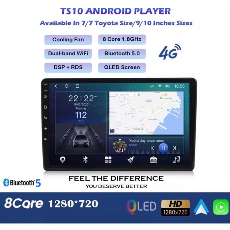 TS10 Android Player 4G 9/10 inches TS10 Wireless Apple Carplay/Android ...