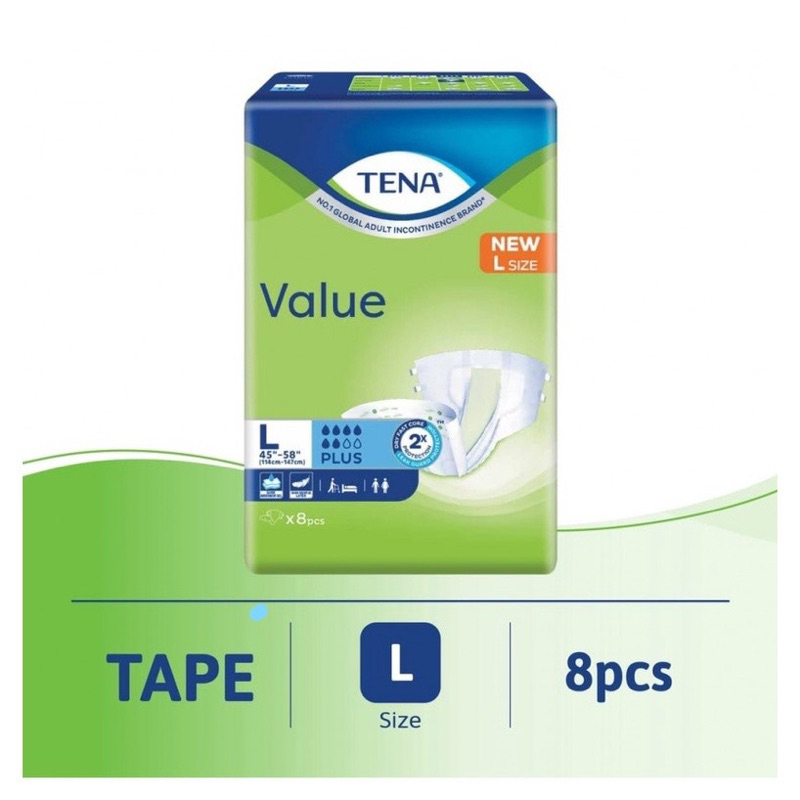 Tena Value Adult Diapers L (8’s) | Shopee Singapore