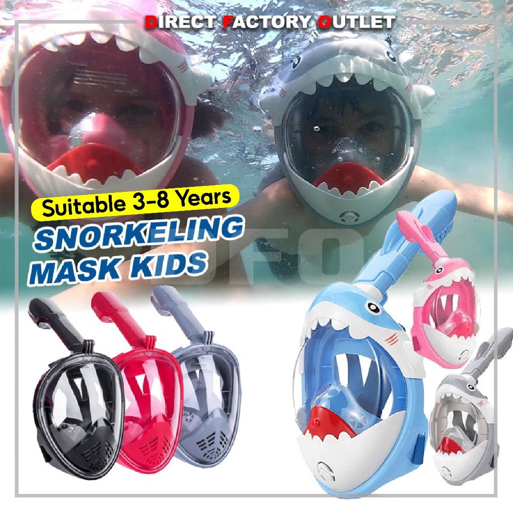 DFO Snorkeling Mask Kids Scuba Diving Swimming Full Face Anti Fog ...